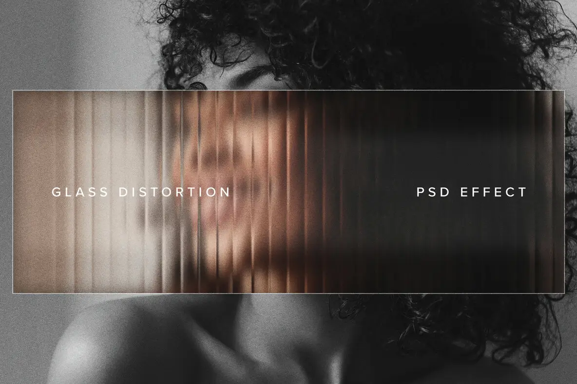 Reeded Glass Distortion Image Effect Mockup - YouWorkForThem