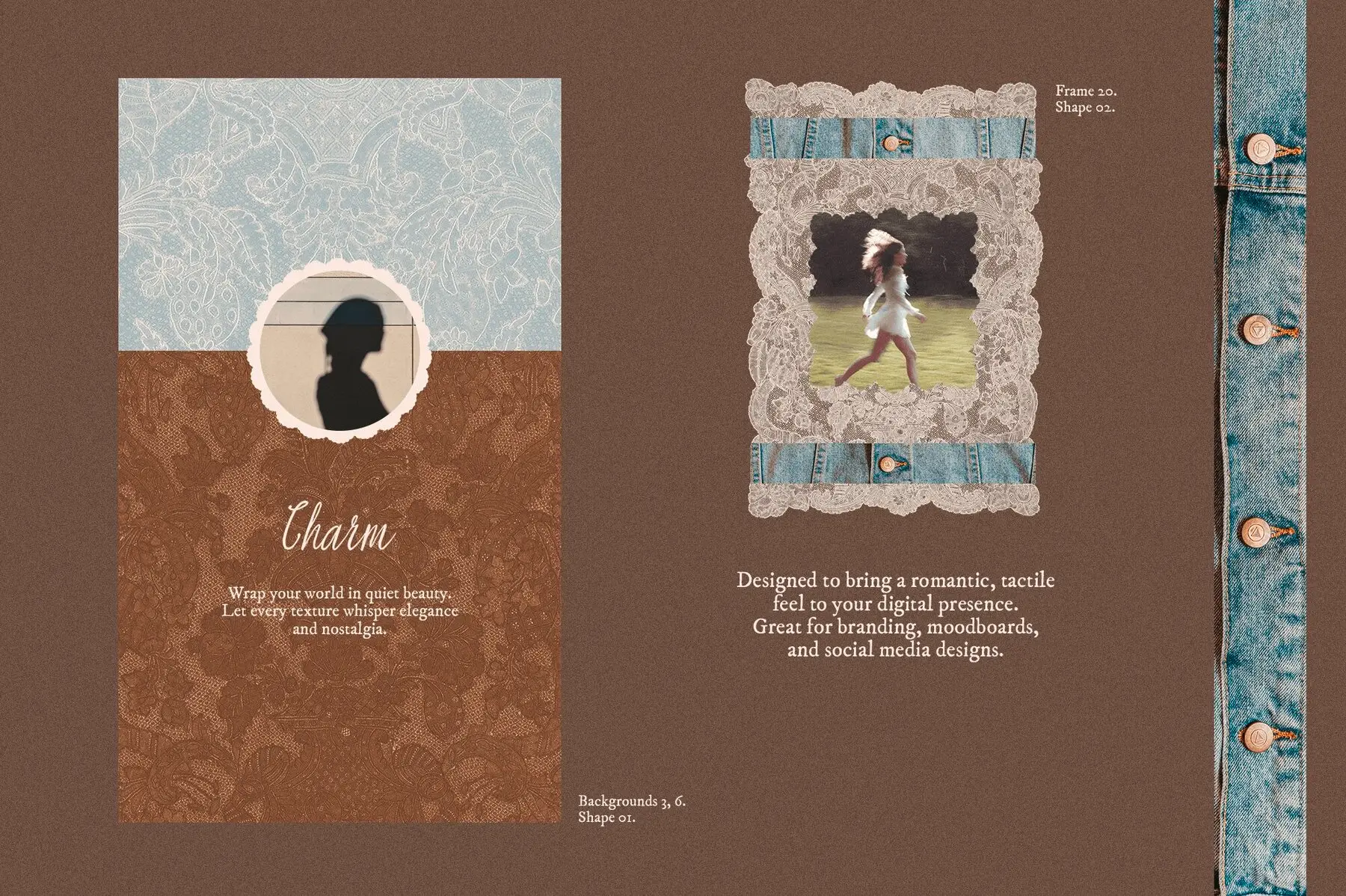 Charm Denim Lace – Textures Collection Graphics - YouWorkForThem