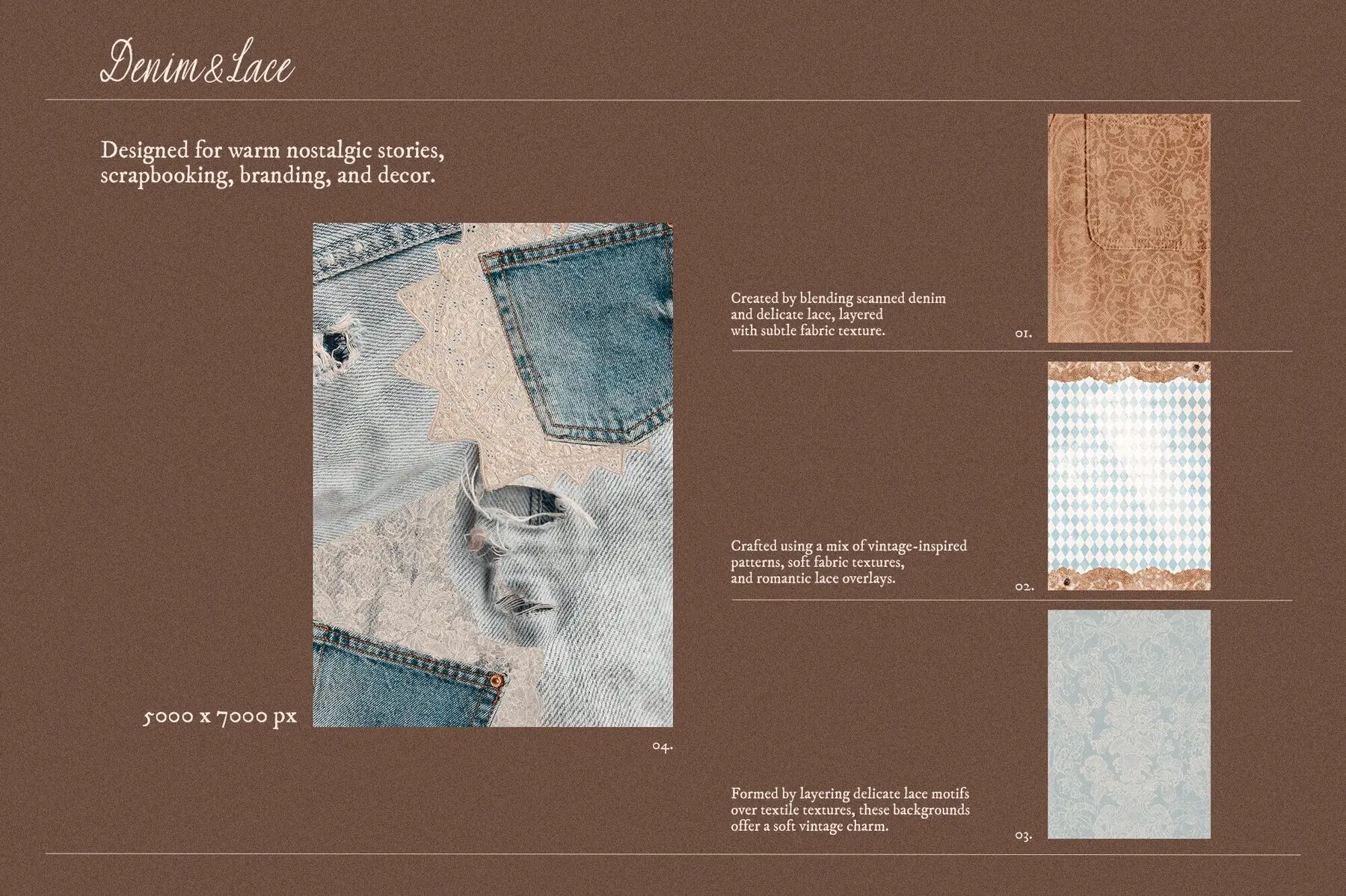 Charm Denim Lace – Textures Collection Graphics - YouWorkForThem