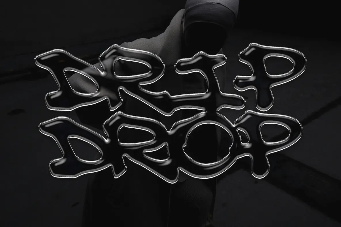Liquid Glass Drip Text Effect – PSD Template - YouWorkForThem
