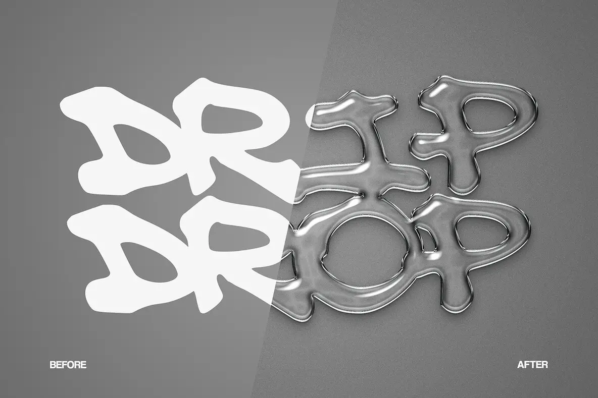 Liquid Glass Drip Text Effect – PSD Template - YouWorkForThem