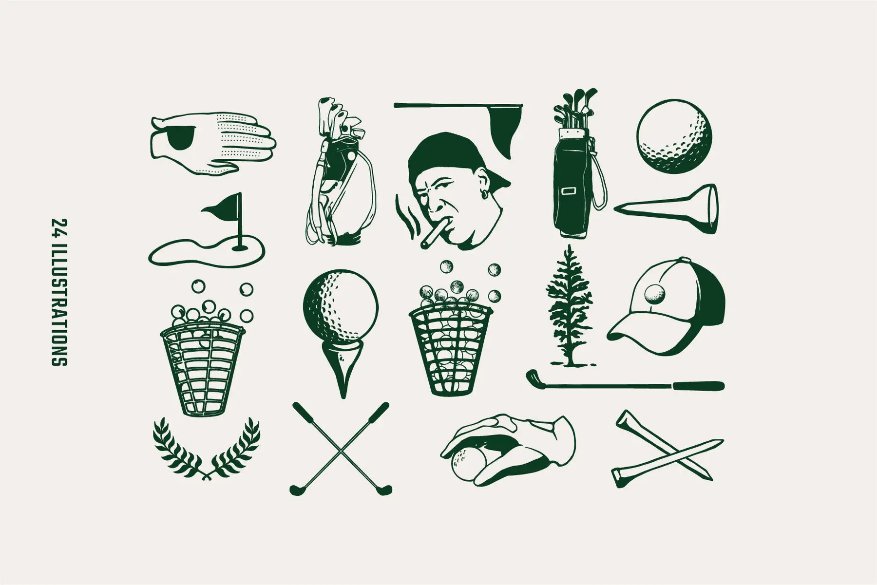 Golf Vintage Graphic Collection Graphics - YouWorkForThem