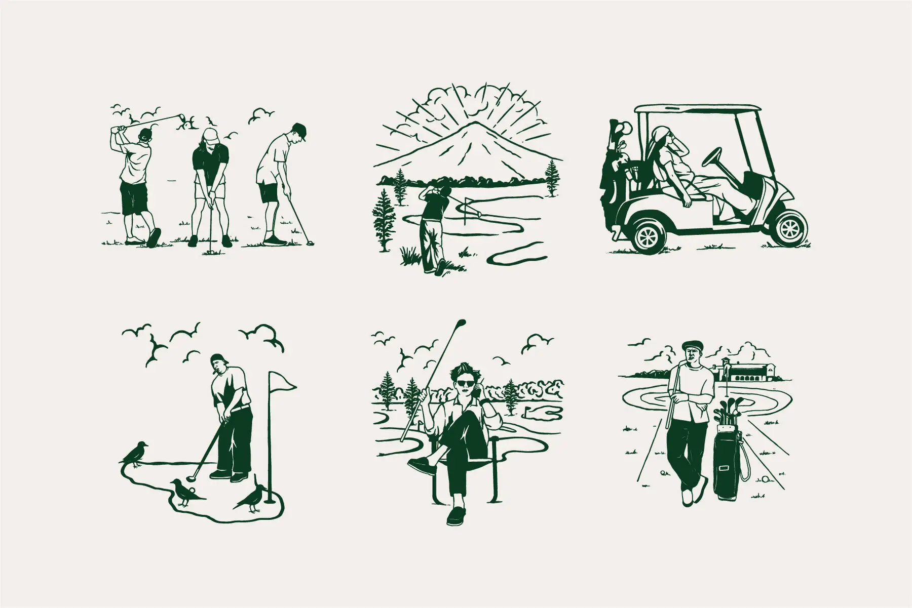 Golf Vintage Graphic Collection Graphics - YouWorkForThem