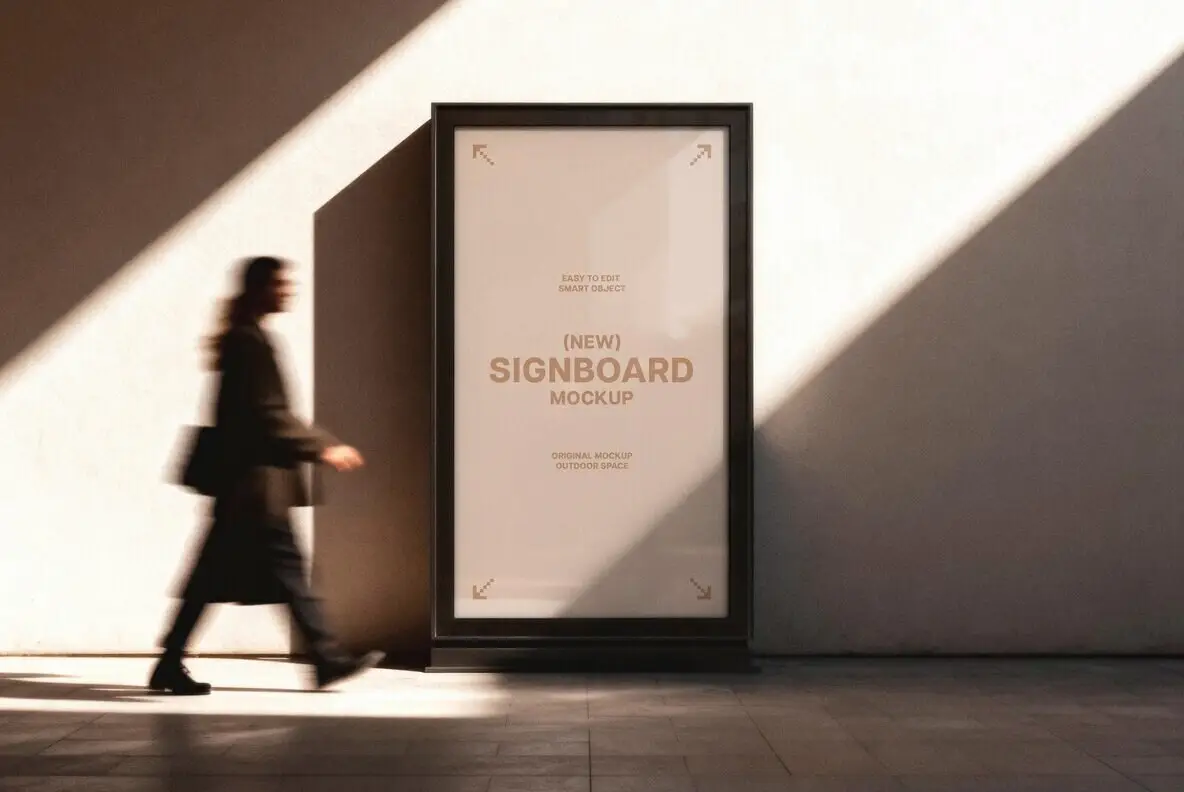 Outdoor Vertical Signboard Mockup Mockups - YouWorkForThem
