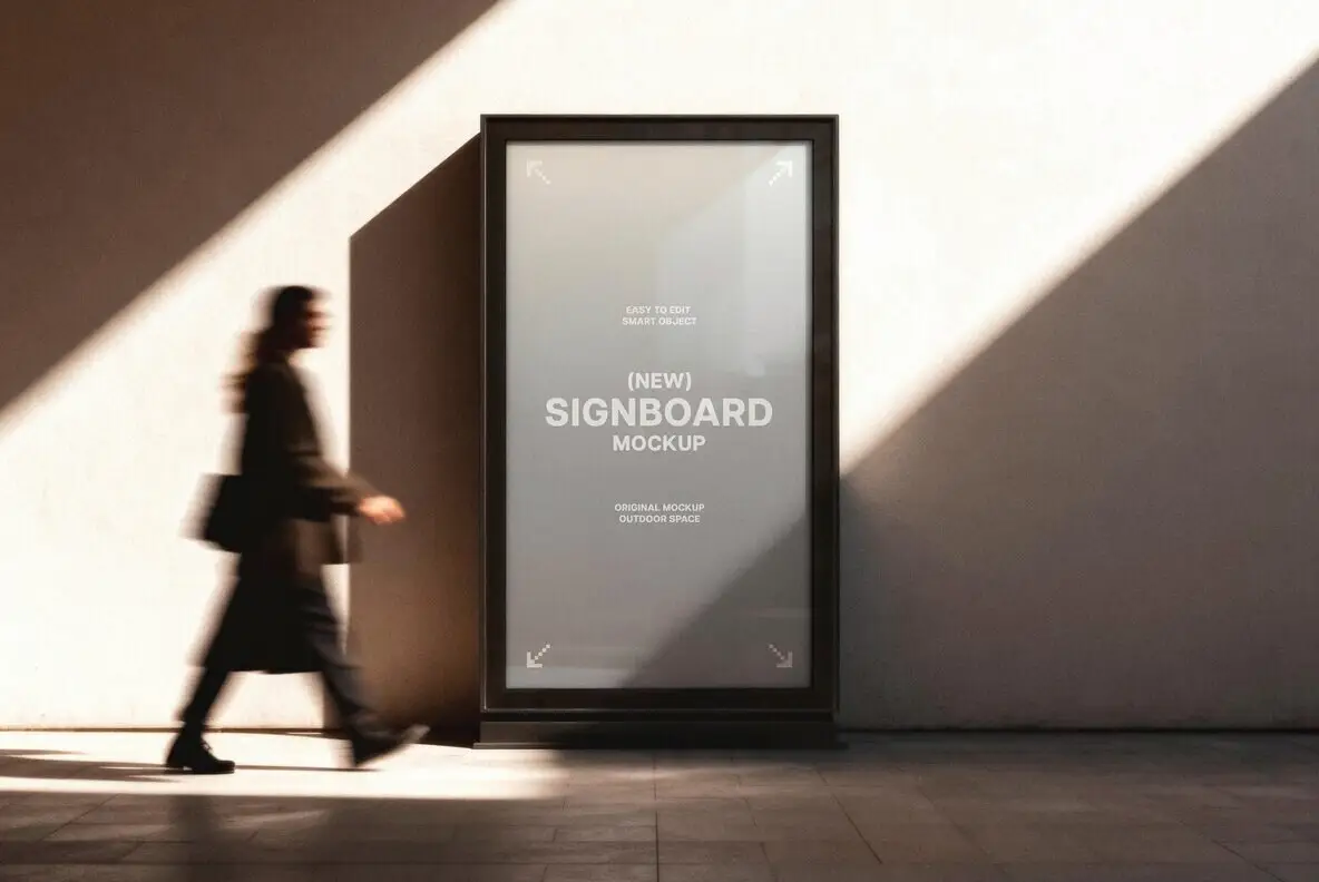 Outdoor Vertical Signboard Mockup Graphics - YouWorkForThem