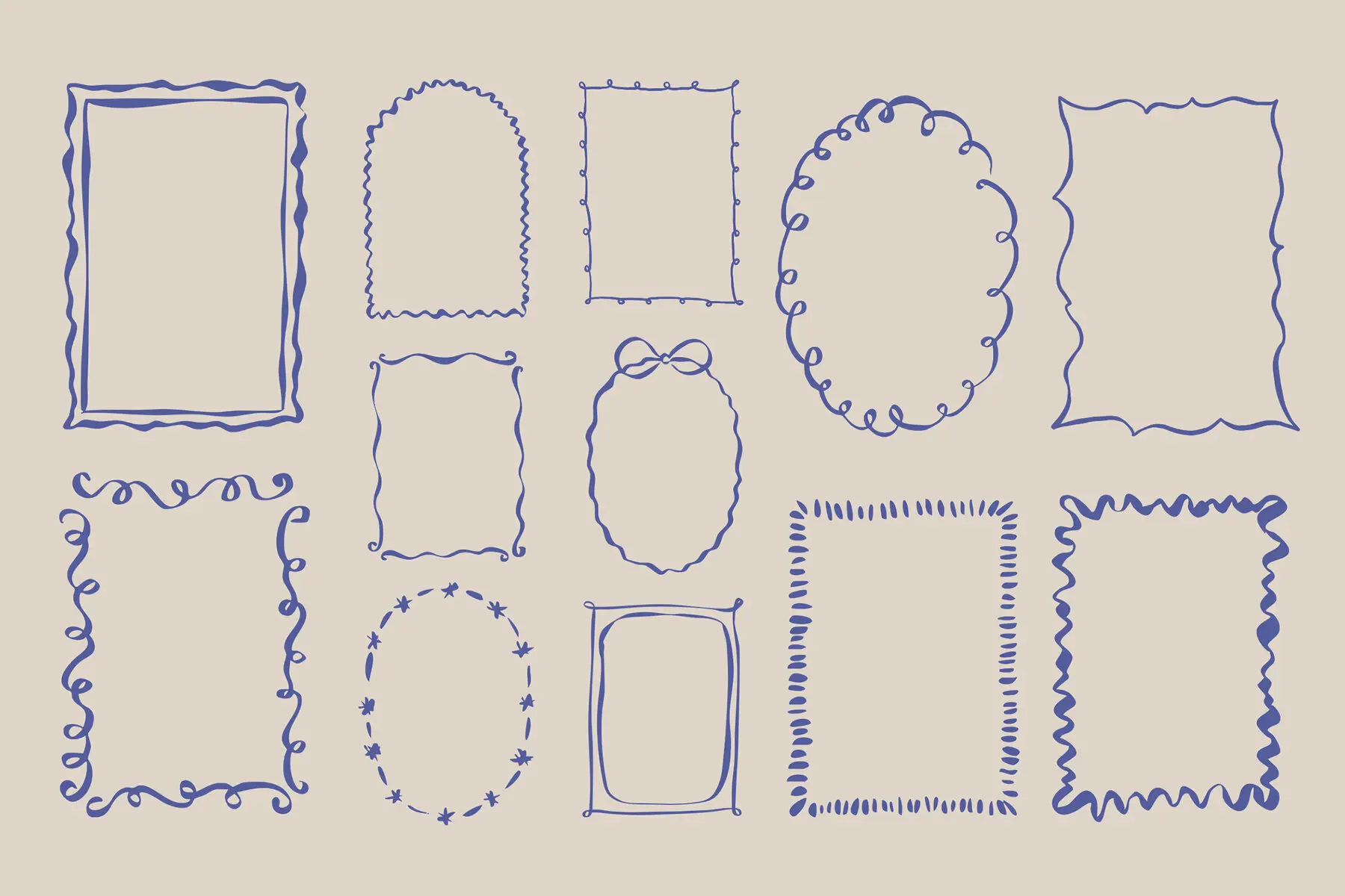 Whimsical Frames and Bows P2 Illustrations - YouWorkForThem