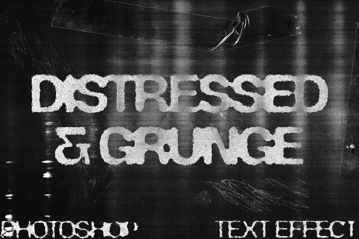 Distressed Text Effect Mockup - YouWorkForThem