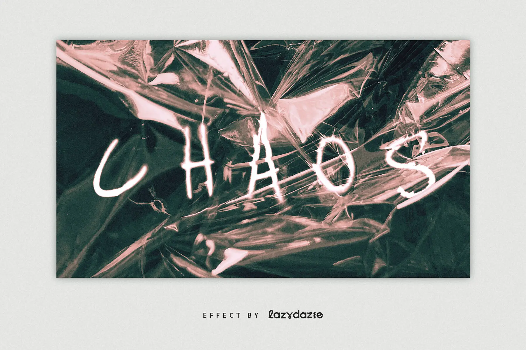 Distorted Plastic Text Effect Mockup - YouWorkForThem