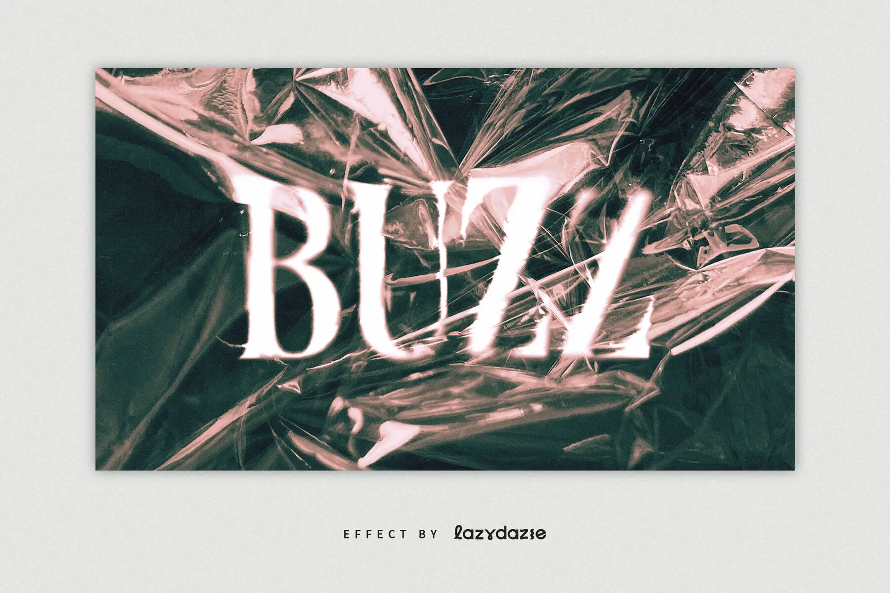 Distorted Plastic Text Effect Mockup - YouWorkForThem