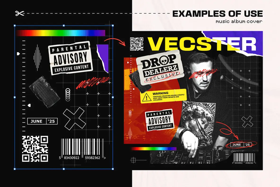 Utilitarian Graphic Elements Pack Illustrations - YouWorkForThem