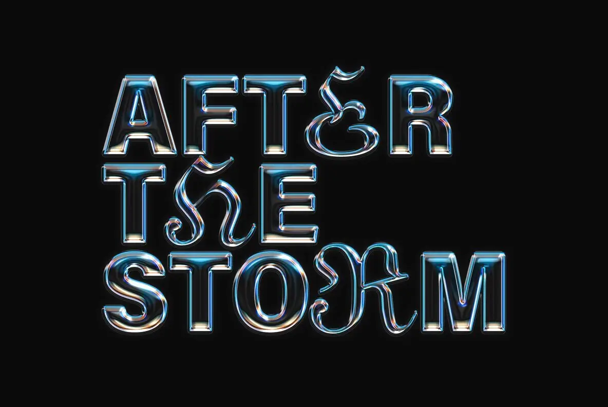 Gothic Glass Chrome Text Effect - YouWorkForThem