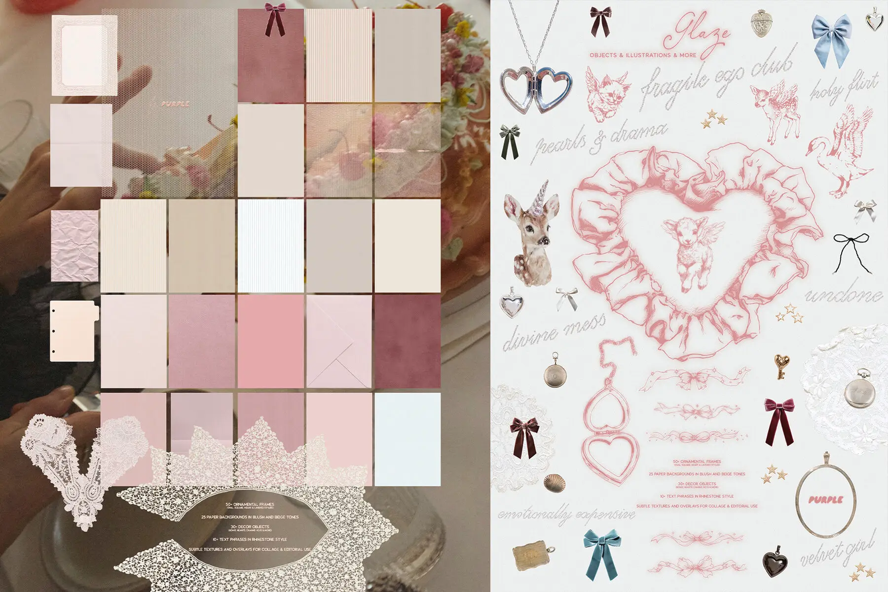 Glaze - Collage Kit with Frames Objects - YouWorkForThem