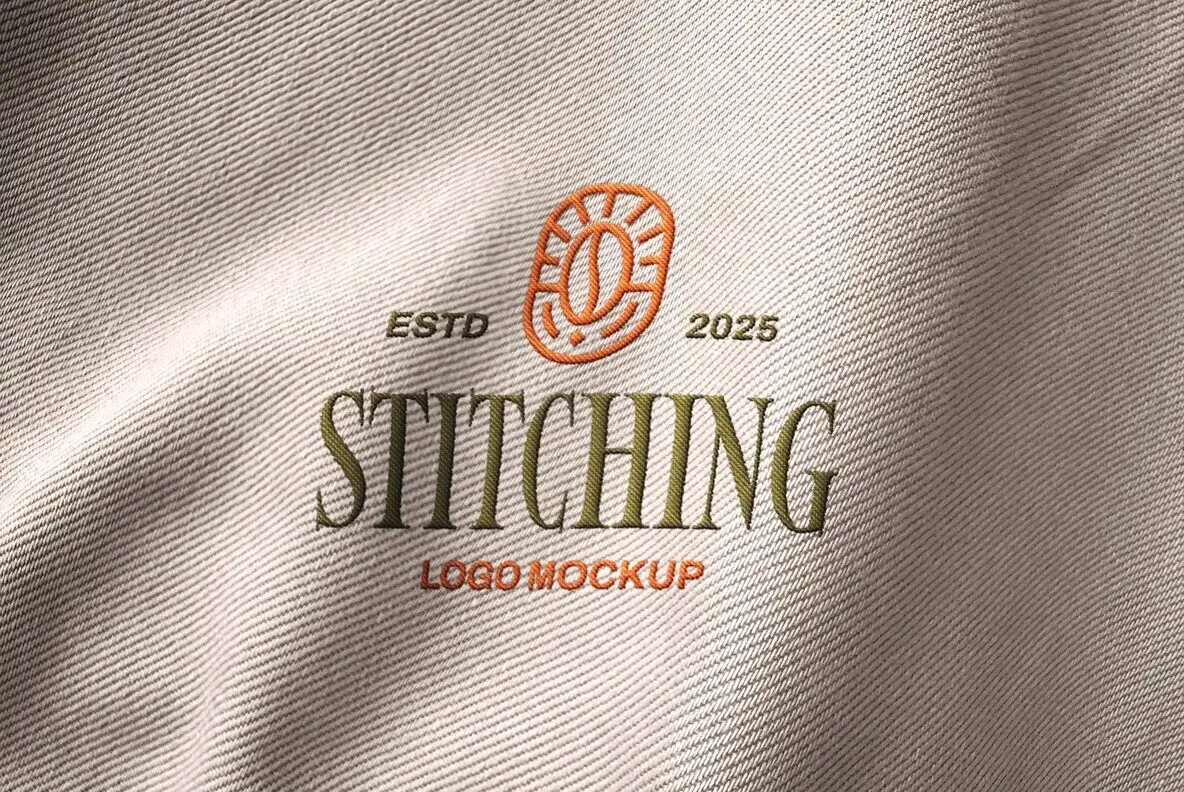 Stitching Embroidery Logo Mockup - YouWorkForThem