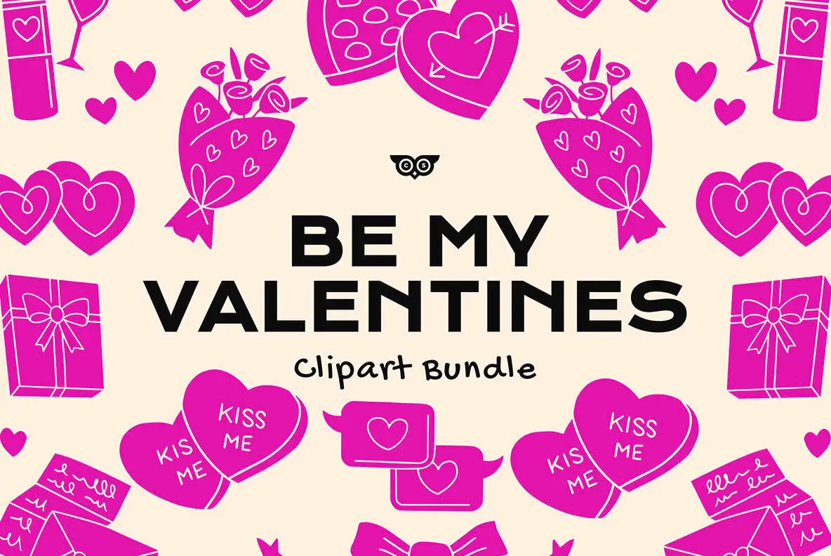 Be My Valentines Clipart Bundle Graphics - YouWorkForThem