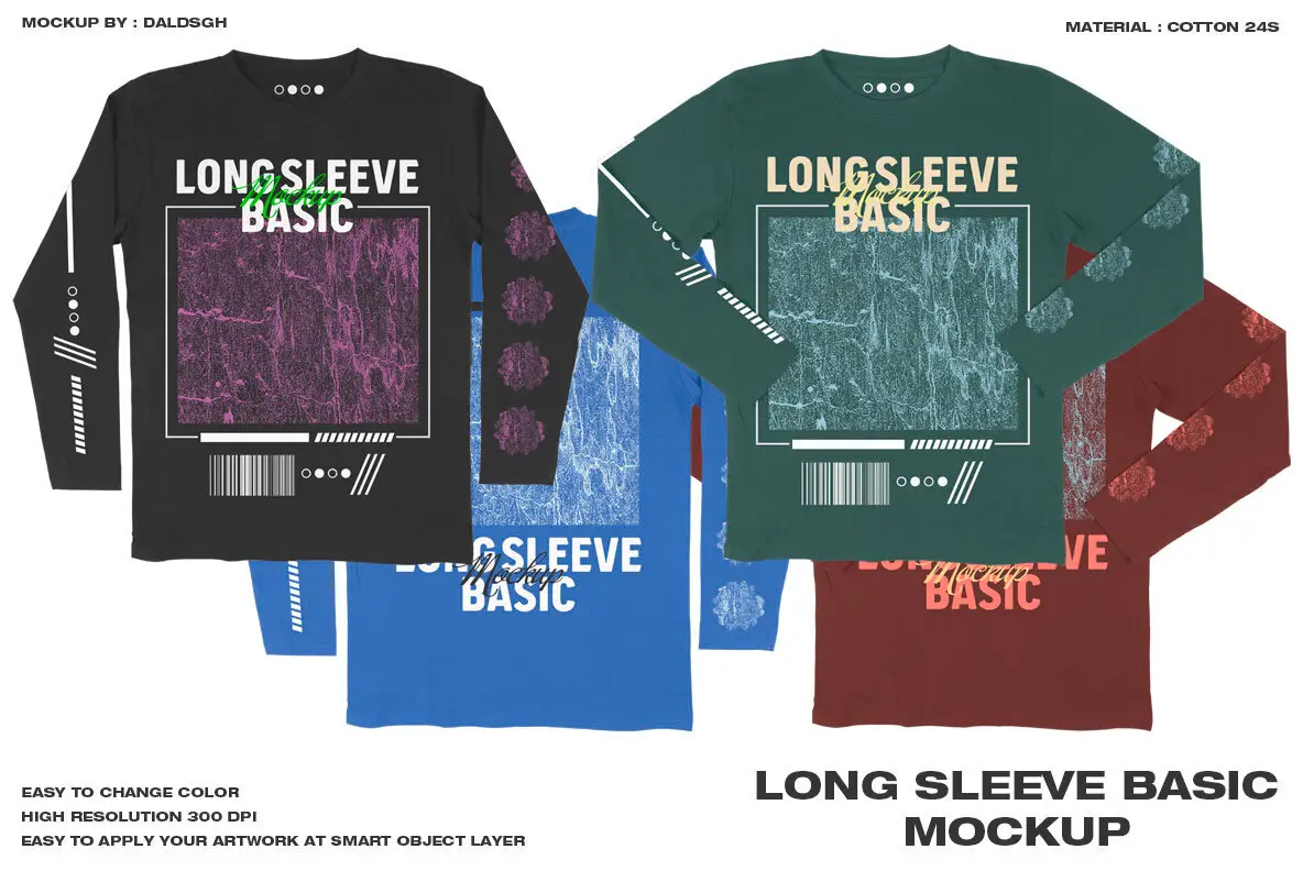 Long Sleeve Basic - Mockup Mockups - YouWorkForThem