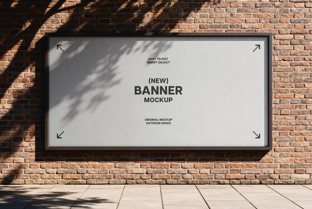 Brick Wall Banner Mockup Mockups - YouWorkForThem