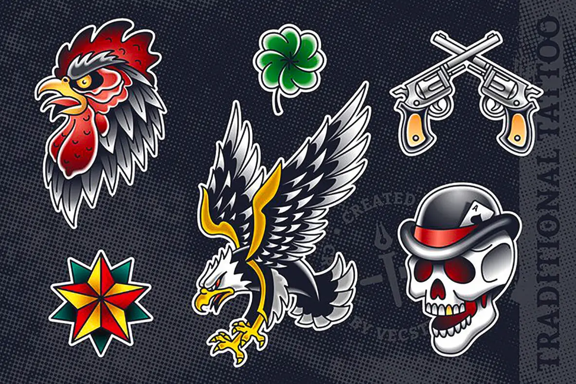 Traditional Tattoo Vector Pack Graphics - YouWorkForThem