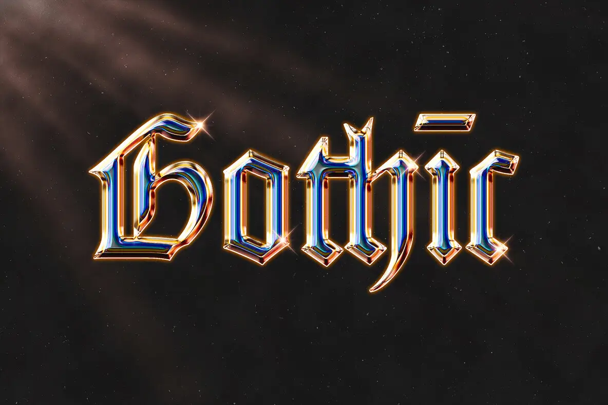 Chrome Gothic Text Effect - Lux Metal Blackletter PSD Template ...