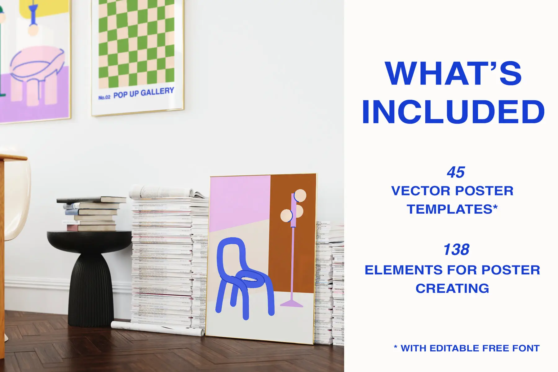 Pop Up Gallery Vector Poster Creator Illustrations - YouWorkForThem