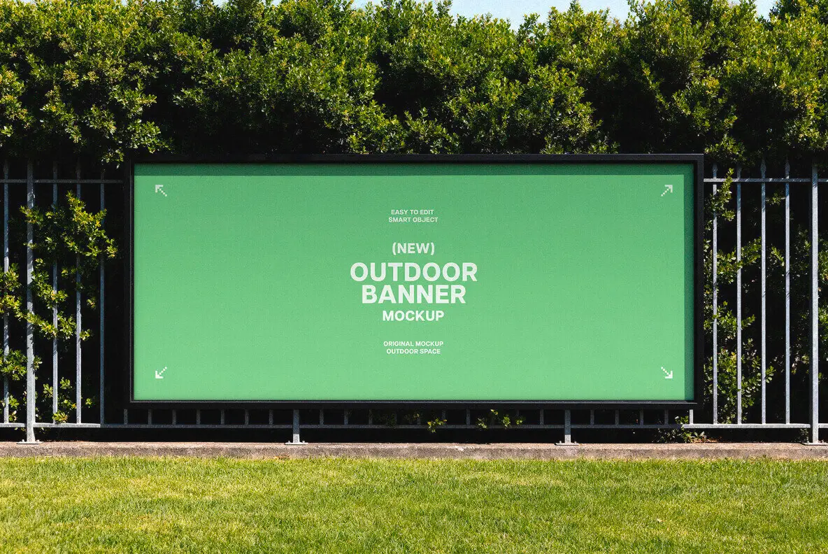 Fence Banner Mockup Graphics - YouWorkForThem