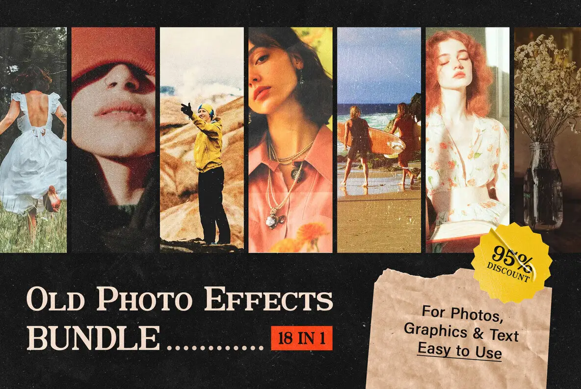 18-in-1 Old Photo Effects Bundle - YouWorkForThem