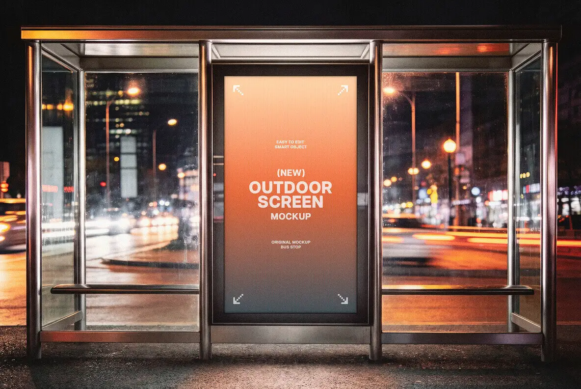 Vertical Bus Stop Screen Mockup Mockups - YouWorkForThem
