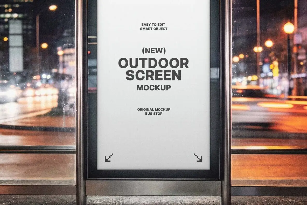 Vertical Bus Stop Screen Mockup Mockups - YouWorkForThem
