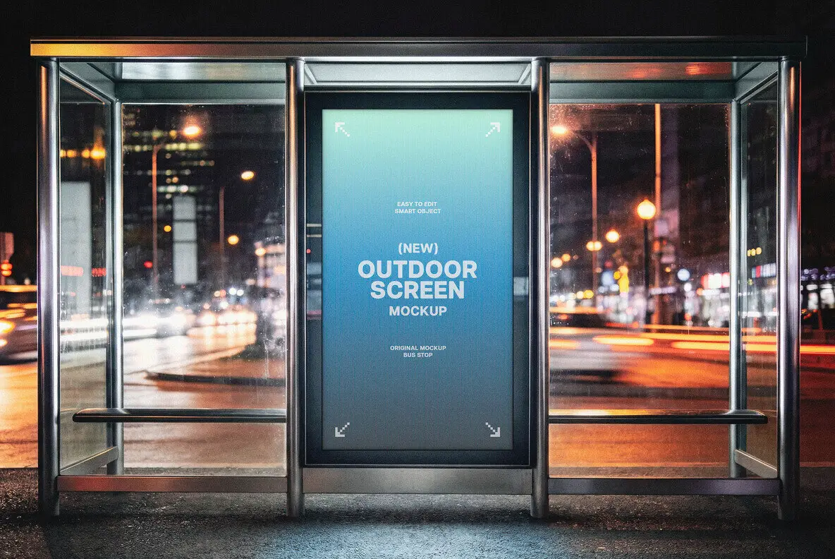 Vertical Bus Stop Screen Mockup Graphics - YouWorkForThem