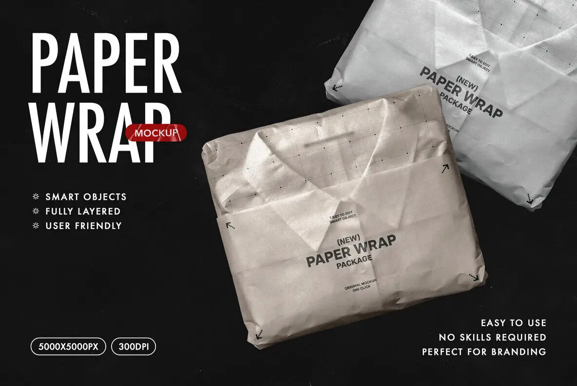 Paper Wrap Packaging Mockup Graphics - YouWorkForThem