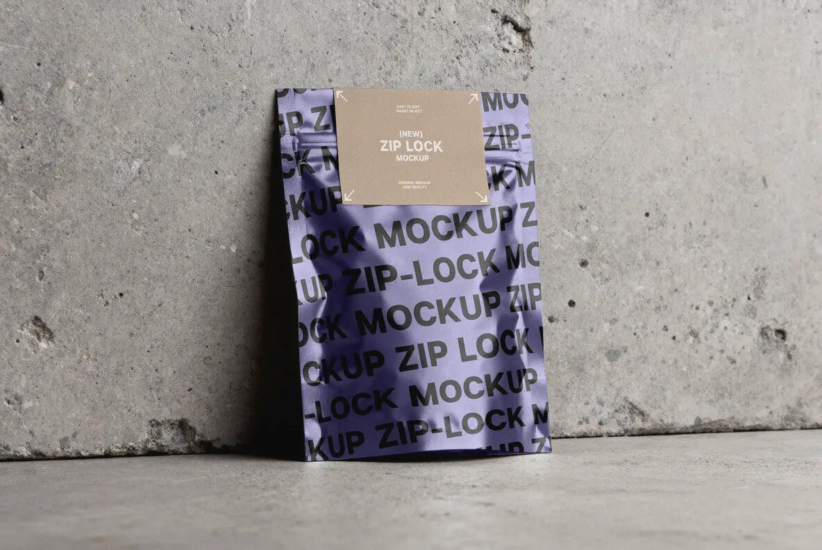 Standing Zip Lock Package Mockup Mockups - YouWorkForThem