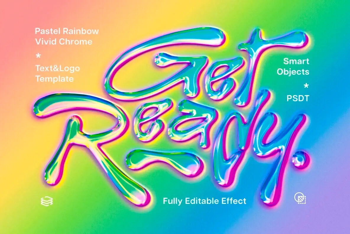 Pastel Rainbow Text Effect - YouWorkForThem