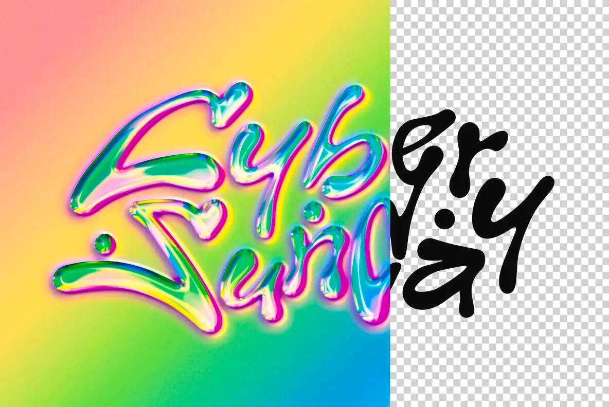 Pastel Rainbow Text Effect - YouWorkForThem