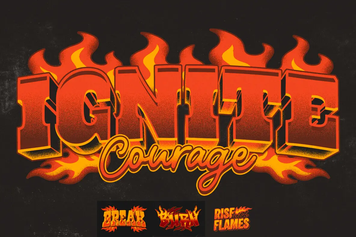 3D Fire Burn Text Effect - YouWorkForThem