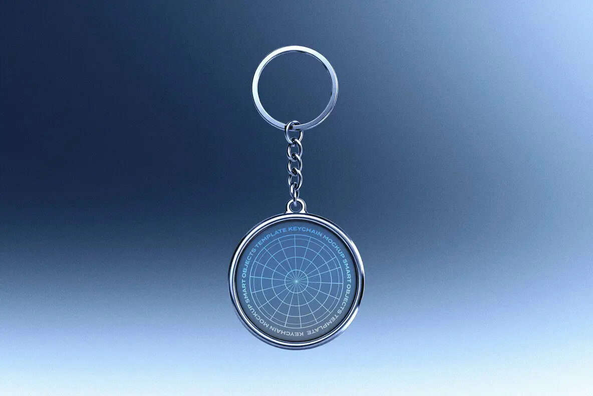 Round Metal Keychain Mockup Graphics - YouWorkForThem