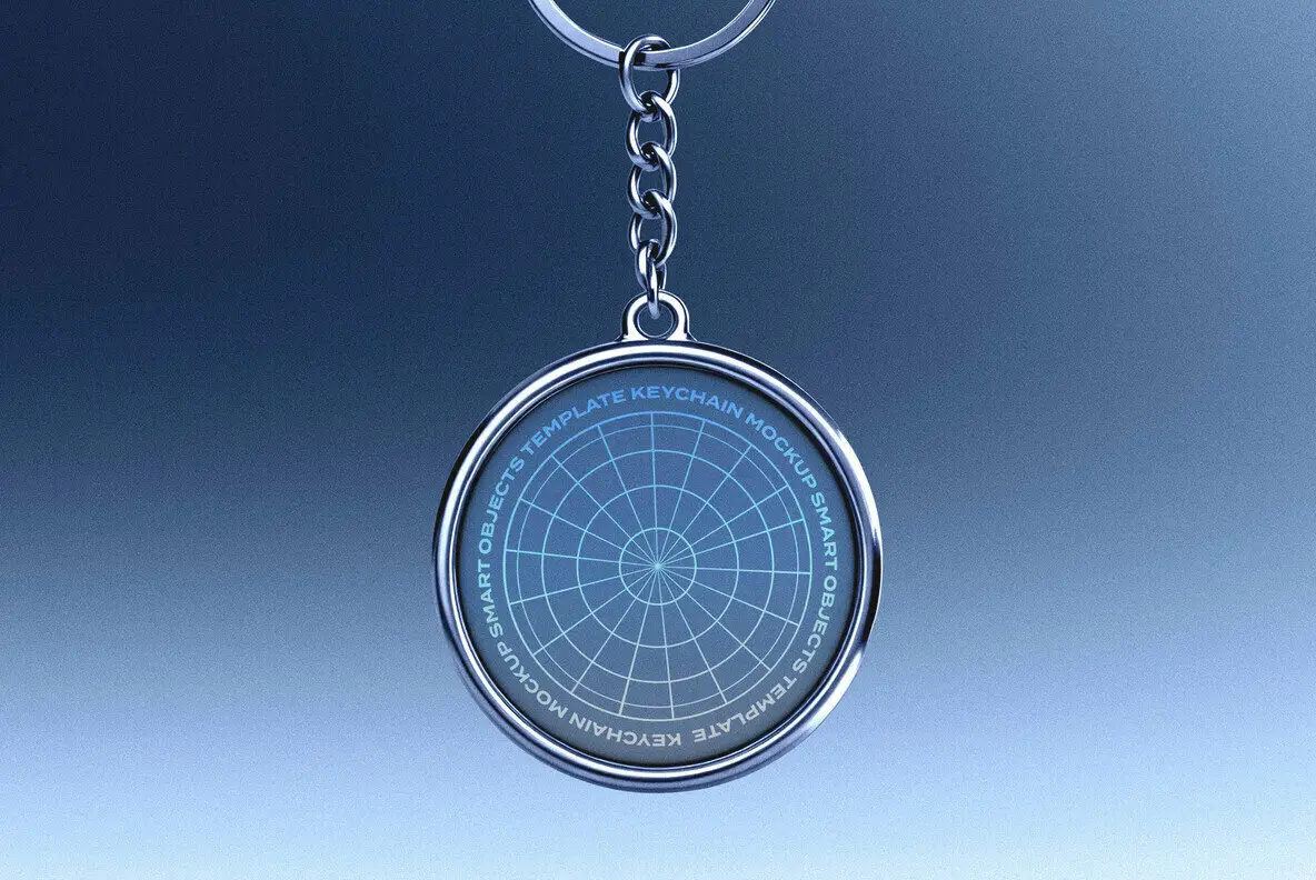 Round Metal Keychain Mockup Graphics - YouWorkForThem