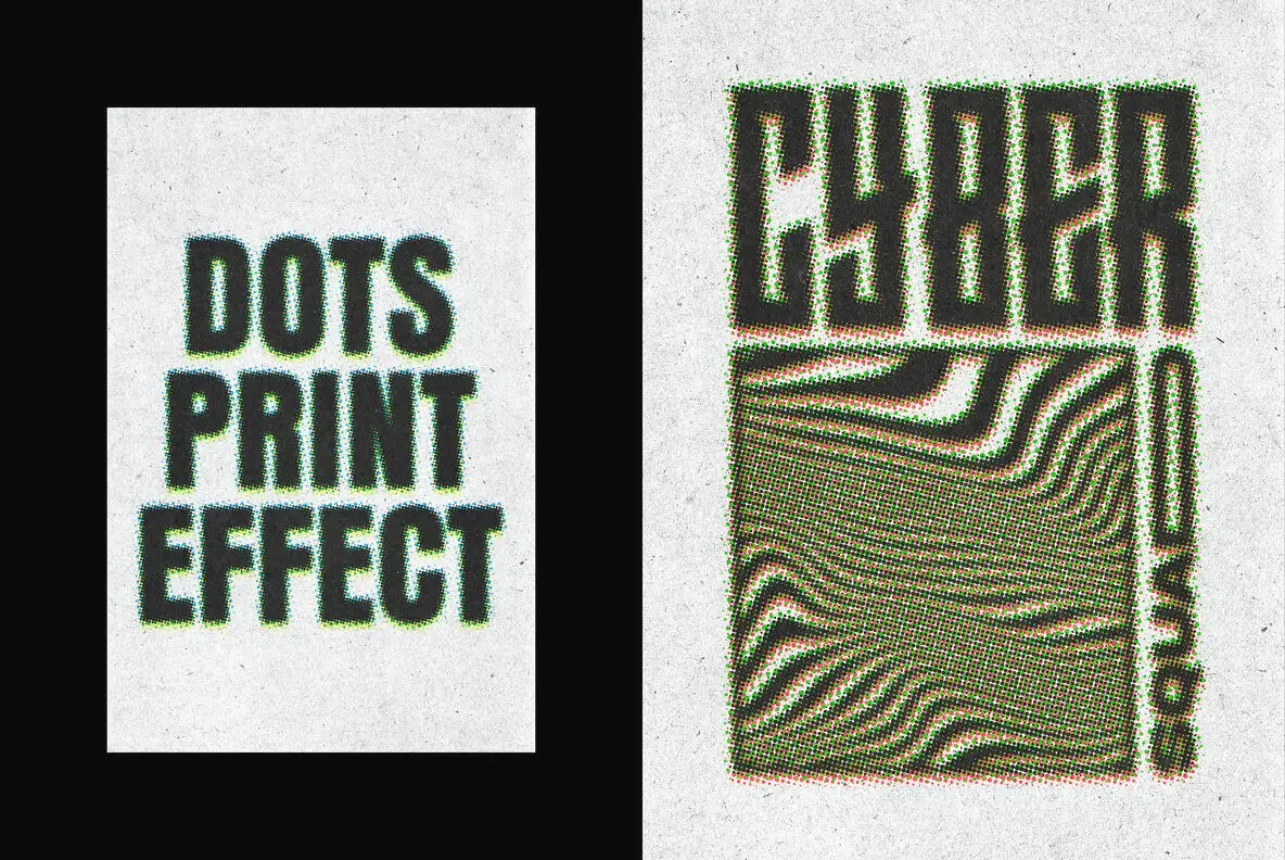 Halftone Print Text Effect - YouWorkForThem