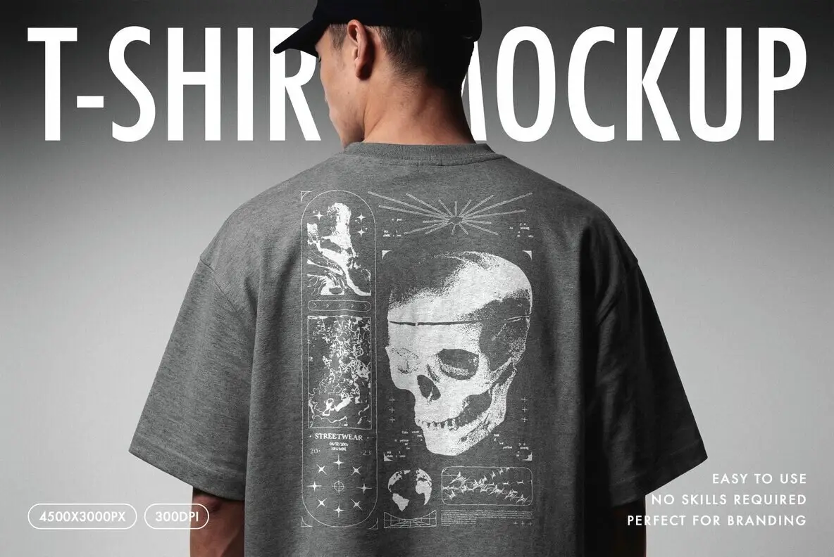 Oversize T-Shirt Mockup Back Print Mockups - YouWorkForThem