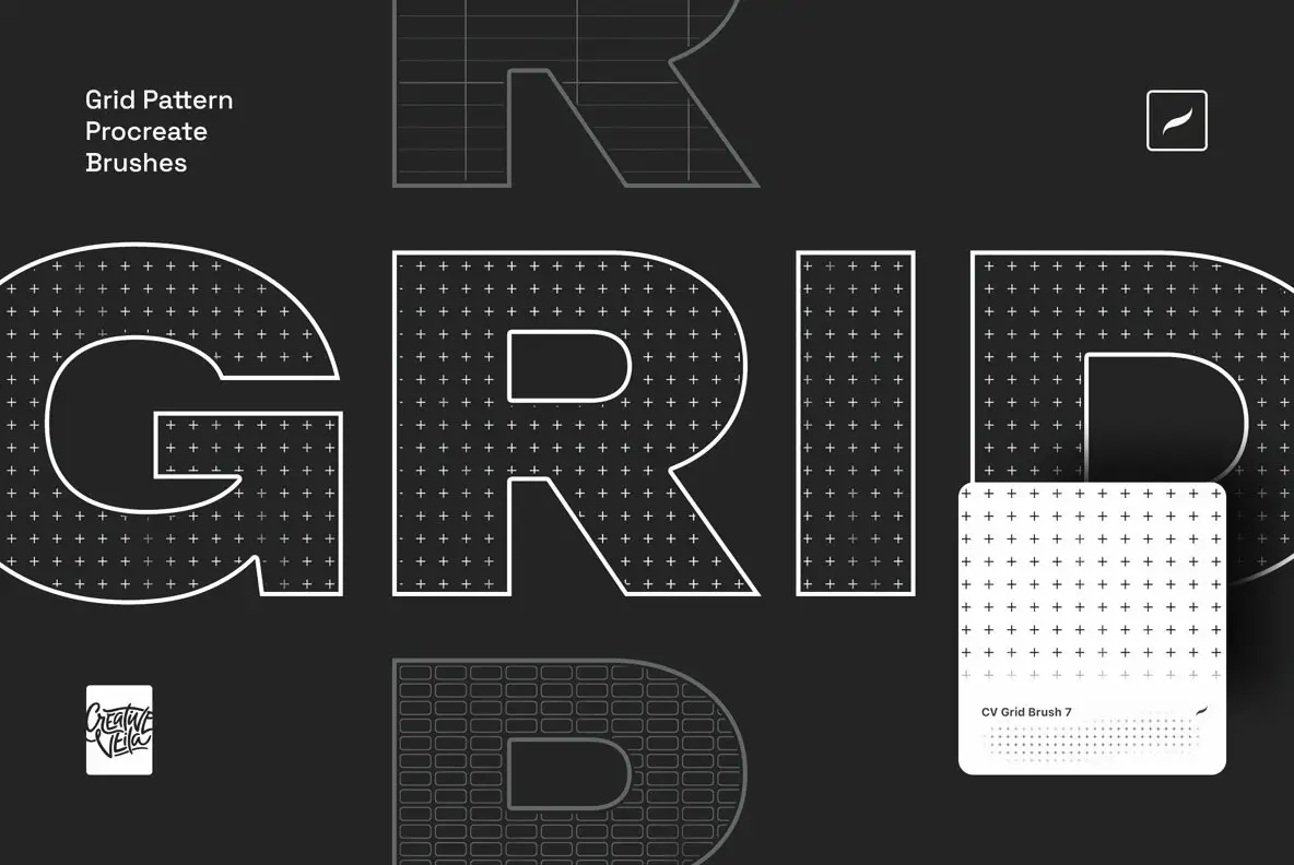 Grid Pattern Procreate Brushes - YouWorkForThem