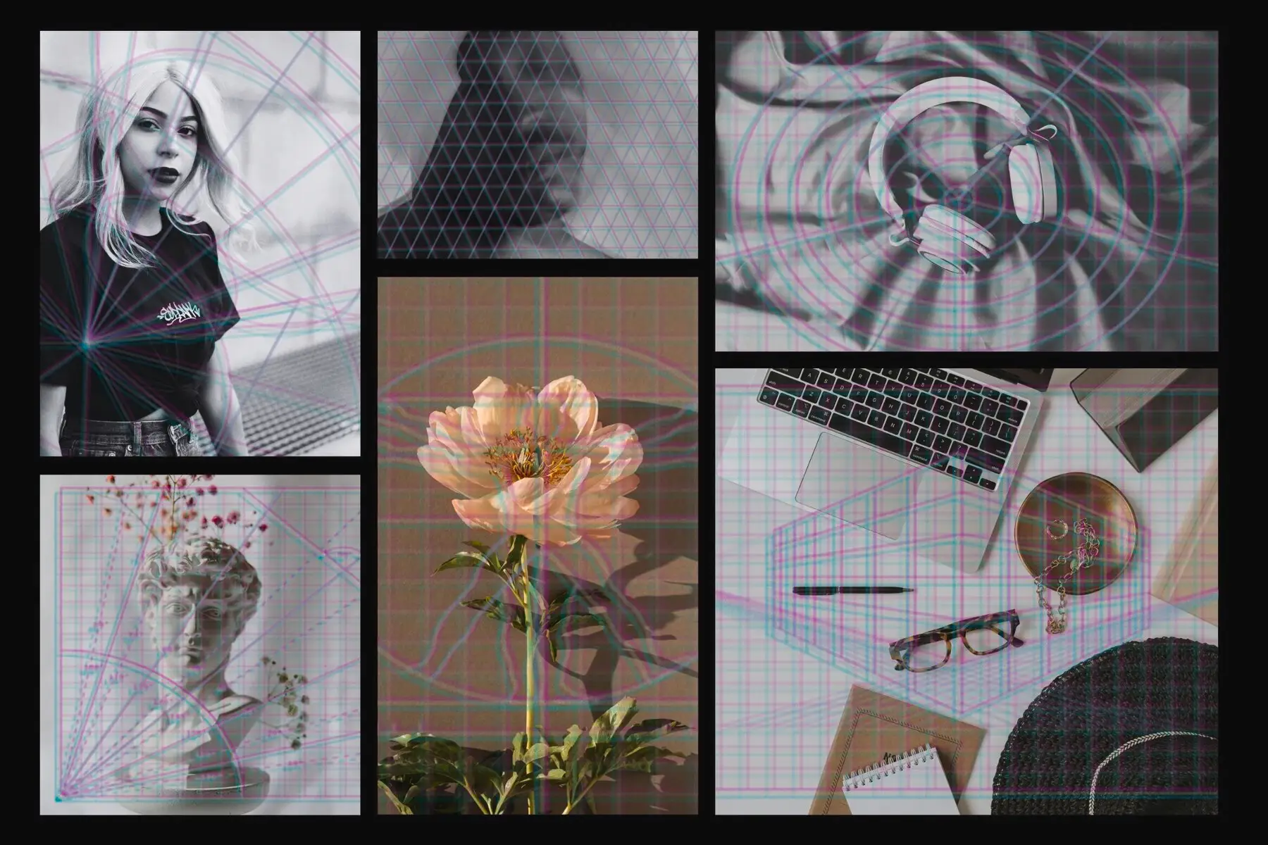 Y2K Glitch Grid Backgrounds Textures - YouWorkForThem