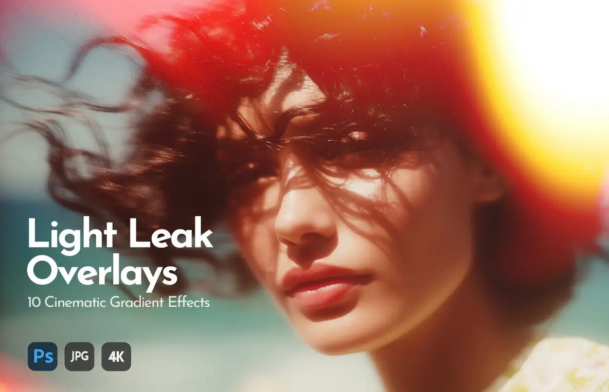 Cinematic Light Leak Overlays – Retro Film Burn Effects Light Streaks ...