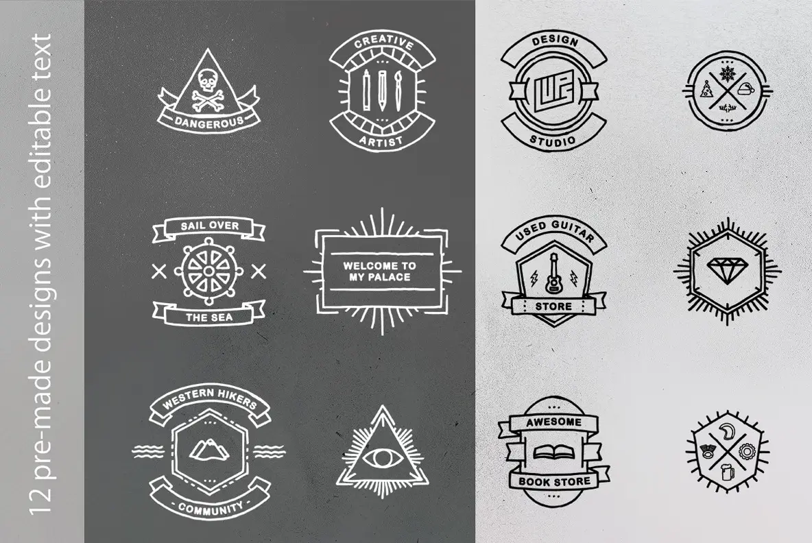 Line Badge Kit ver.1 Graphics - YouWorkForThem