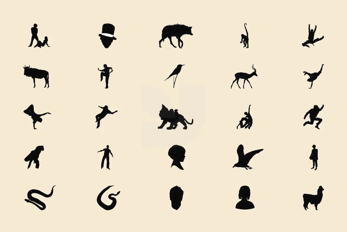 100 Silhouette Vectors Illustrations - YouWorkForThem