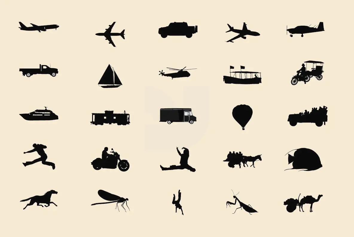 100 Silhouette Vectors Graphics - YouWorkForThem