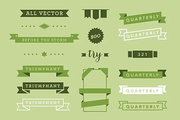 Vector Ribbon Pack Graphics - YouWorkForThem