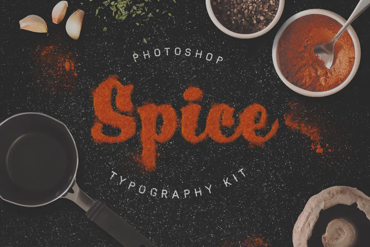 Food Typography Psd Actions - YouWorkForThem