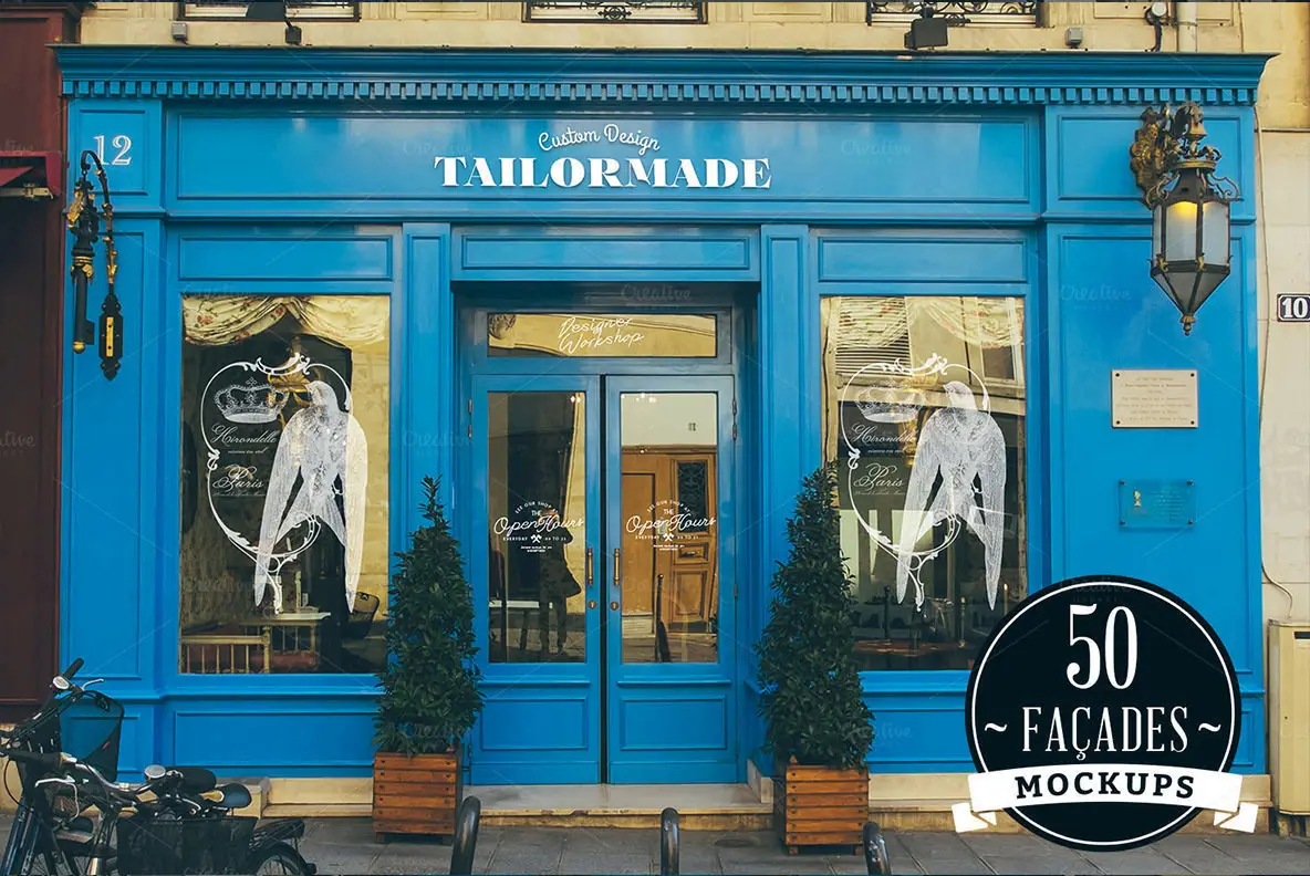 165 Signs Facades Photoshop Mockups Collection Graphics - YouWorkForThem