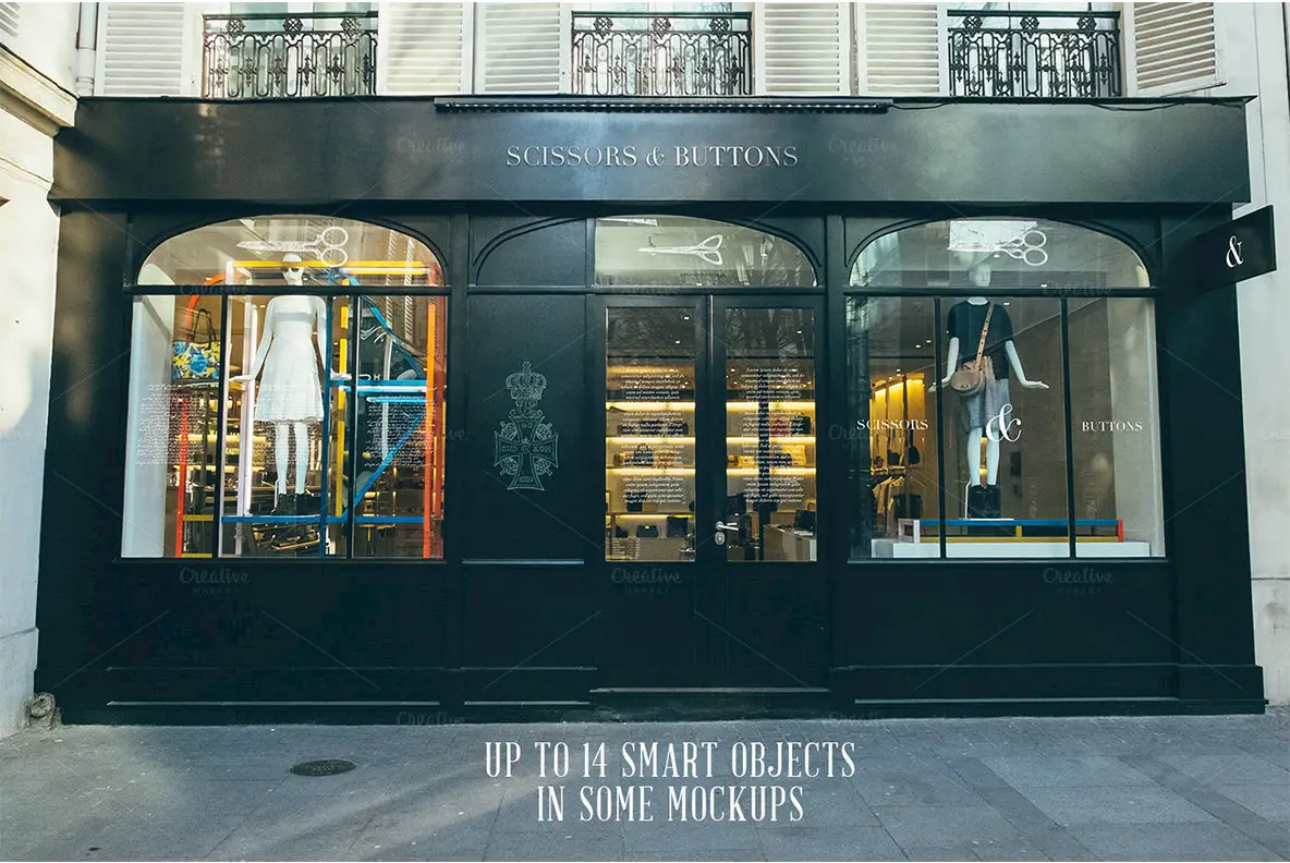 165 Signs Facades Photoshop Mockups Collection Graphics - YouWorkForThem