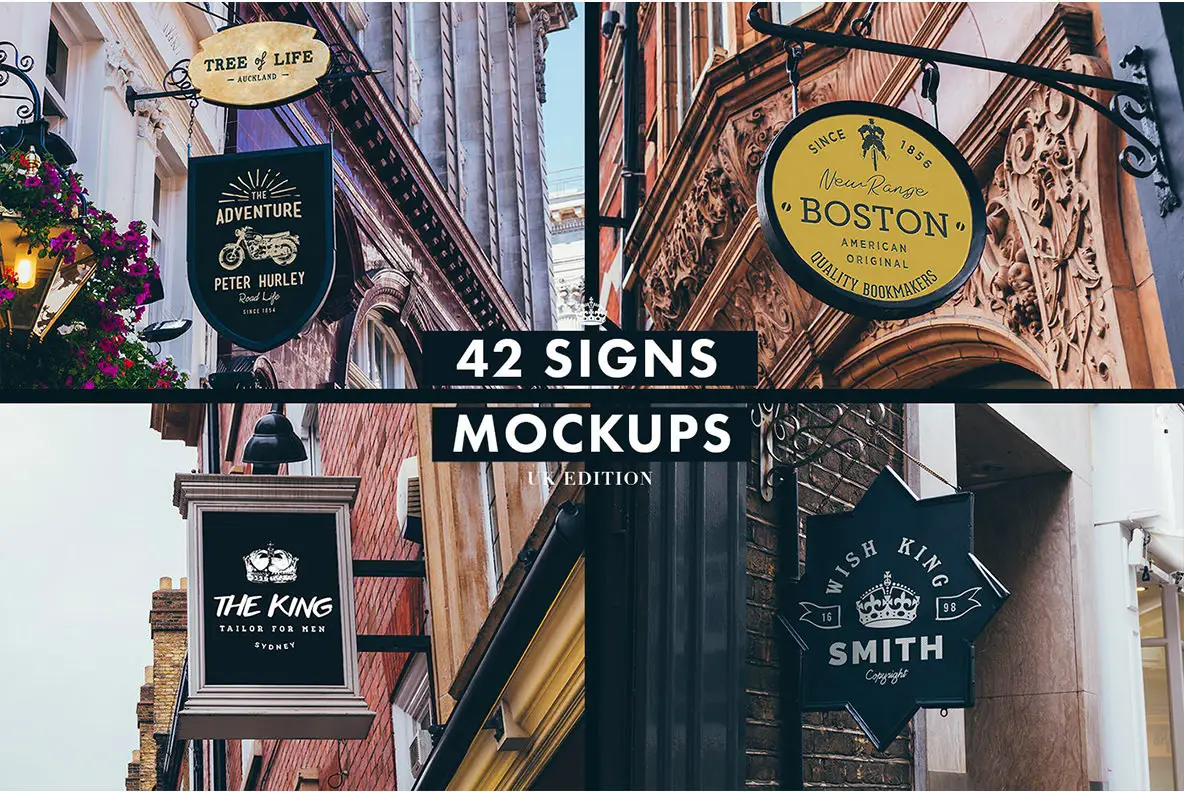 165 Signs Facades Photoshop Mockups Collection Graphics - YouWorkForThem
