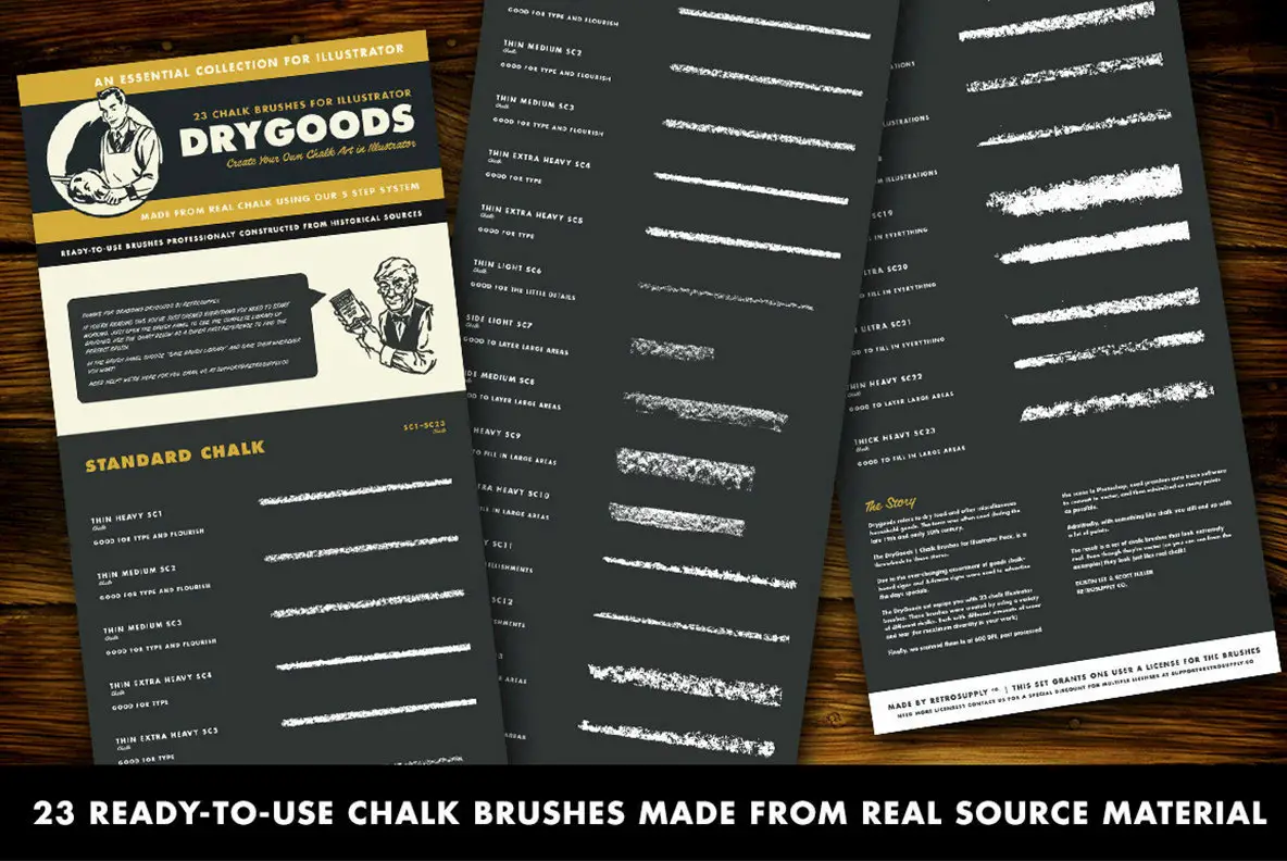 DryGoods | Chalk Brushes for Adobe Illustrator - YouWorkForThem
