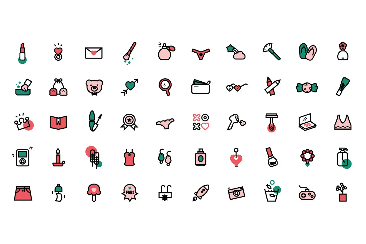 Girl Stuff Icon Collection Icons - YouWorkForThem